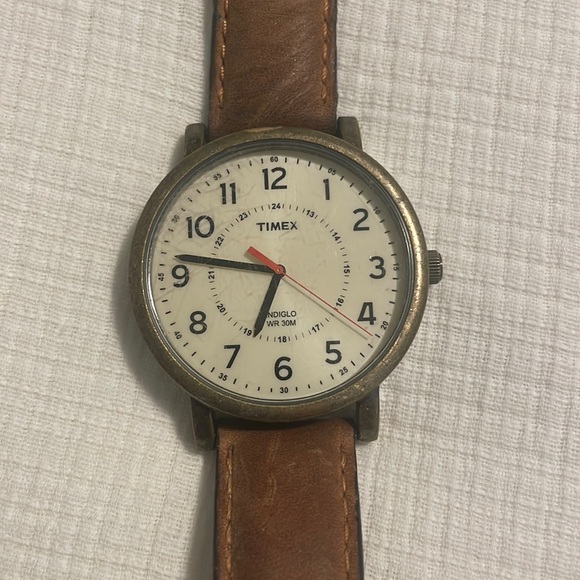 Timex | Accessories | Timex Brown Leather Band Watch | Poshmark